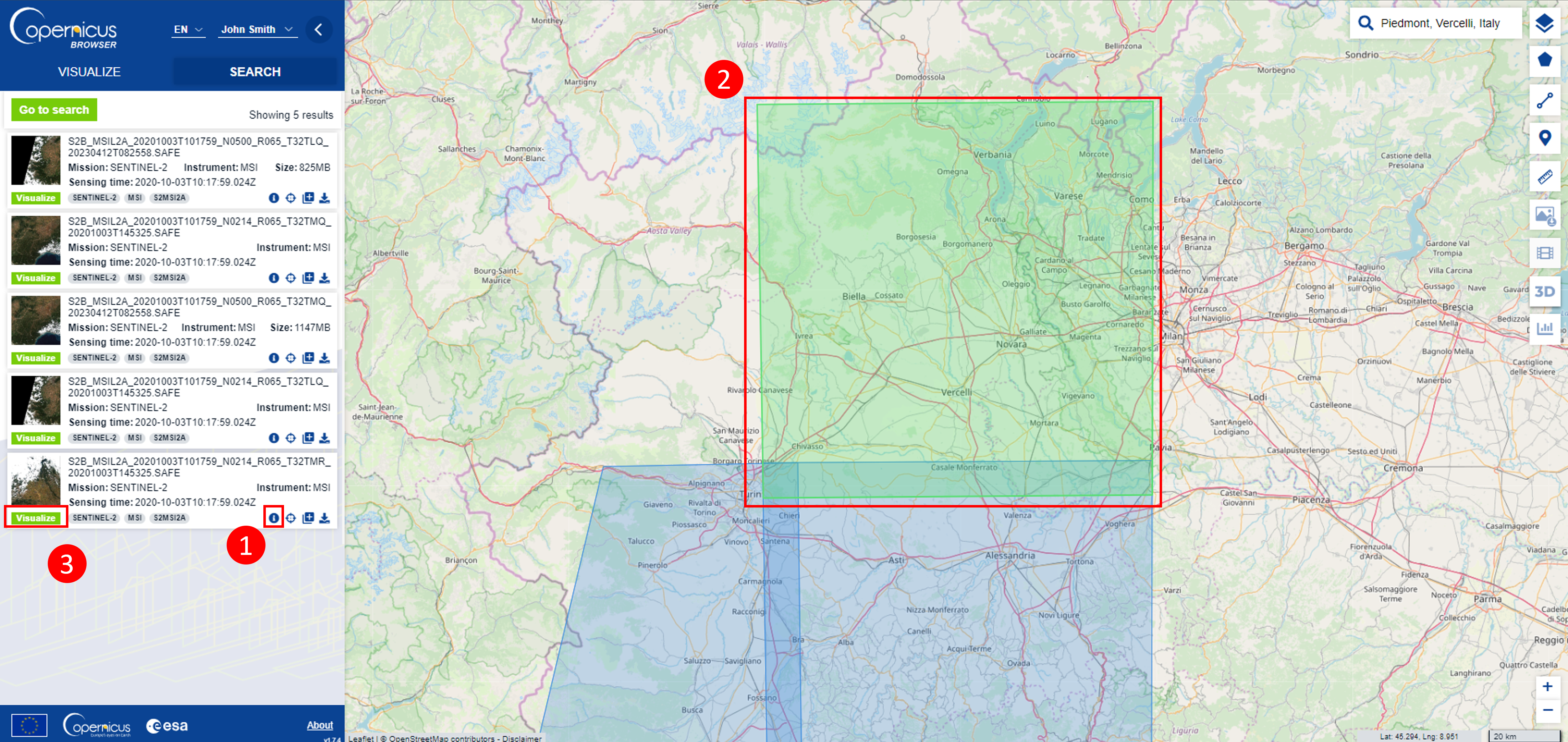 2.1. Access to Copernicus Satellite images for free ...